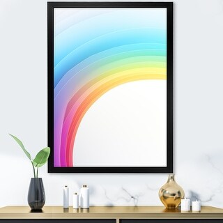 Designart "Rainbow Whispering Spectrum I" Abstract Shapes Framed Canvas Prints - Bed Bath ...